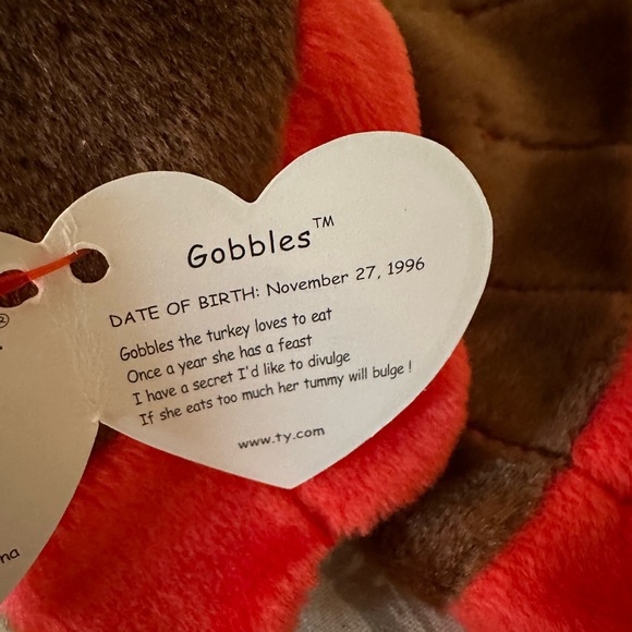 Toys | Ty Beanie Baby Gobbles The Turkey 1996 Rare And Retired | Poshmark